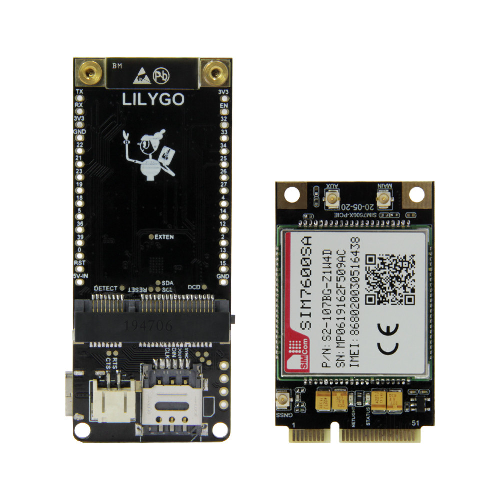 LILYGO T-PCIE SIM868 2G 3G Iot ماژول 4G Cat1 Cat4 Esp32 SIM7020G PCIE ...